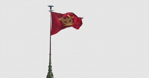 Roman Empire flag on a bronze pole - alp... | Stock Video | Pond5
