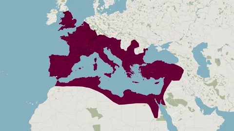 Roman Empire Map animation zoom in, Map ... | Stock Video | Pond5