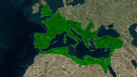 Roman Empire Map zoom in, map roman empi... | Stock Video | Pond5