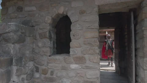 Roman soldier guarding in the watchtower | Stock Video | Pond5