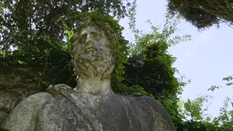 Roman statue covered with vegetation (iv... | Stock Video | Pond5
