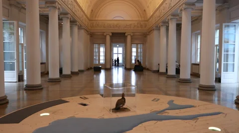 Roman style entry hall pillars with pan ... | Stock Video | Pond5