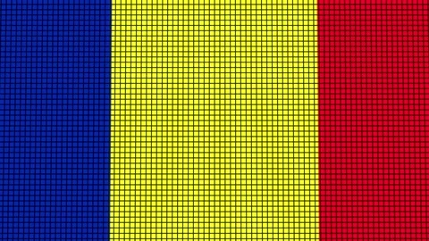 Romania Flag animated in pixel grid styl... | Stock Video | Pond5