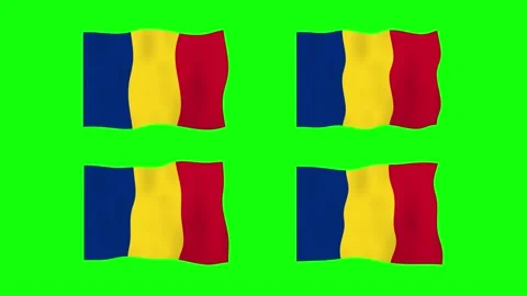 Romania Waving Flag 2D Animation on Gree... | Stock Video | Pond5