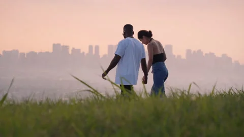 Romantic Couple Having Date In The Park | Stock Video | Pond5