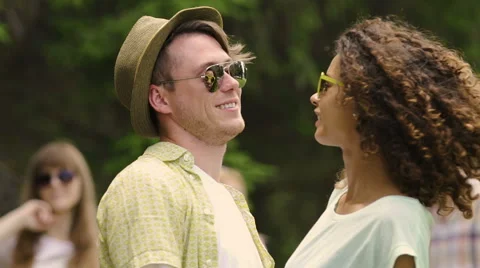 Romantic couple nuzzling, happy faces of... | Stock Video | Pond5