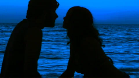 Romantic kiss at sunset slow motion V3 -... | Stock Video | Pond5