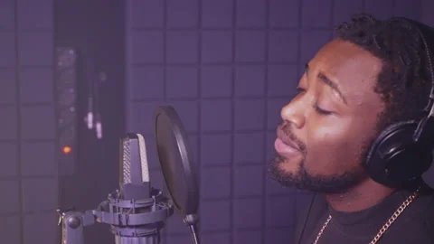 romantic singer man is recording back vo... | Stock Video | Pond5