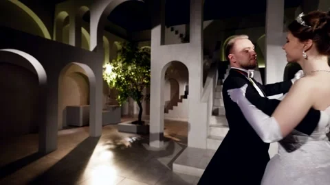 romantic viennese waltz in ballroom, lov... | Stock Video | Pond5
