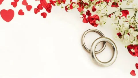 Romantic wedding background with hearts | Stock Video | Pond5