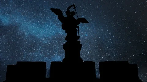 Rome: Bronze statue of Michael the Archa... | Stock Video | Pond5