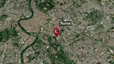 Rome City Map Zoom (Italy) from Space to... | Stock Video | Pond5