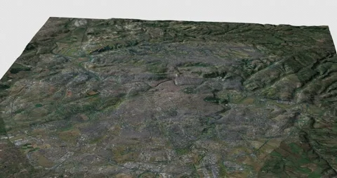 Rome east to west map with 3d relief 4K ... | Stock Video | Pond5