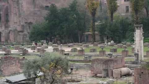 rome italy roman ancient ruins pan from ... | Stock Video | Pond5