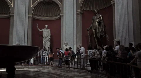 Rome Italy Vatican hall art sculptures t... | Stock Video | Pond5