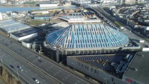 Roof of Lotto arena called sportpaleis b... | Stock Video | Pond5