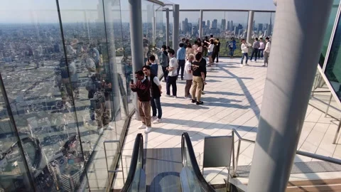 Rooftop of the Shibuya Sky observation p... | Stock Video | Pond5