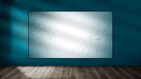 Room with blue walls with abstract anima... | Stock Video | Pond5