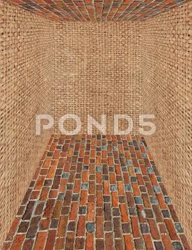 Room made from brick and sack walls: Royalty Free #37510294