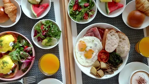 Room Service in Hotel - Top View of Two ... | Stock Video | Pond5