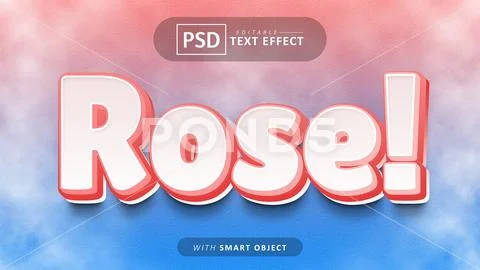 Rose cartoon style text effect editable ~ PSD Template #234096346