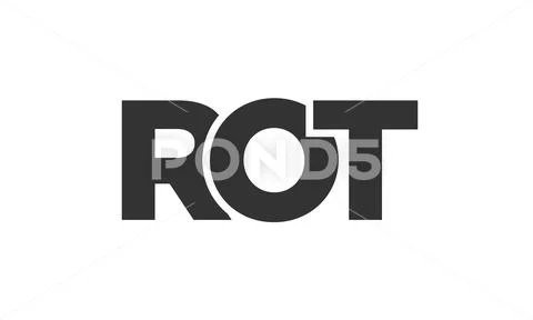 ROT logo design template with strong and modern bold text. Initial ...