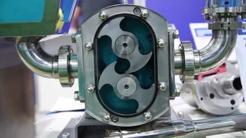 rotary or lobe gear vacuum pump | Stock Video | Pond5