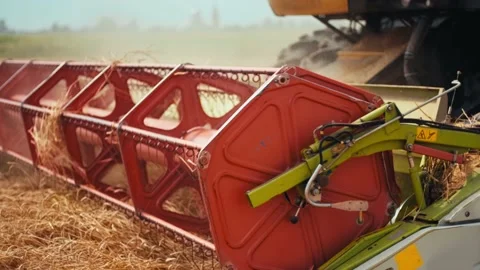 Rotary straw walker combine harvester cu... | Stock Video | Pond5
