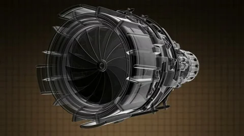 rotate jet engine turbine of plane, airc... | Stock Video | Pond5