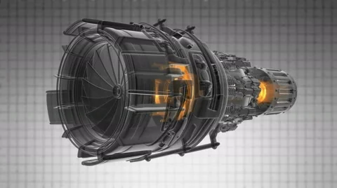 rotate jet engine turbine of plane, airc... | Stock Video | Pond5