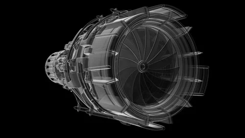 rotate jet engine turbine of plane, airc... | Stock Video | Pond5