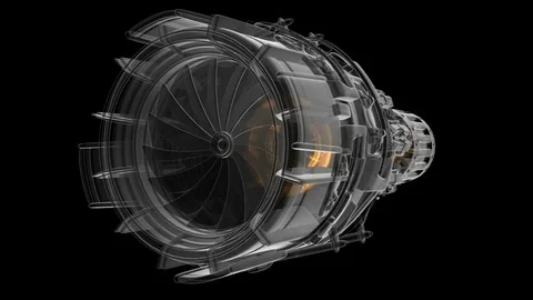 rotate jet engine turbine of plane, airc... | Stock Video | Pond5
