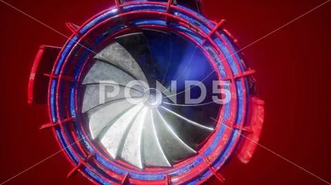 Rotate Jet Engine Turbine rotate jet engine turbine of plane, aircraft ...