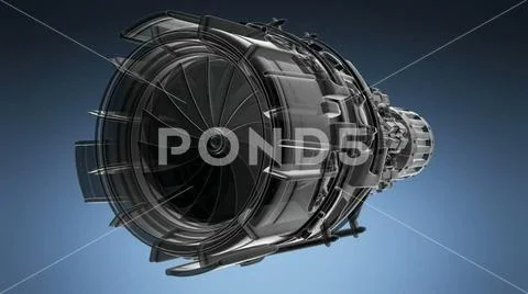 Rotate Jet Engine Turbine rotate jet engine turbine of plane, aircraft ...