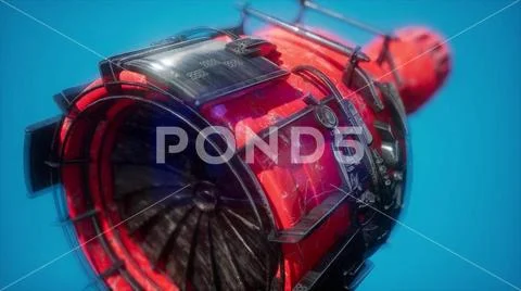 Rotate Jet Engine Turbine rotate jet engine turbine of plane, aircraft ...