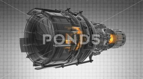 Rotate Jet Engine Turbine rotate jet engine turbine of plane, aircraft ...