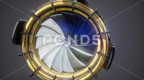 Rotate Jet Engine Turbine rotate jet engine turbine of plane, aircraft ...