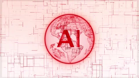 Rotated 3d earth globe AI technology ani... | Stock Video | Pond5