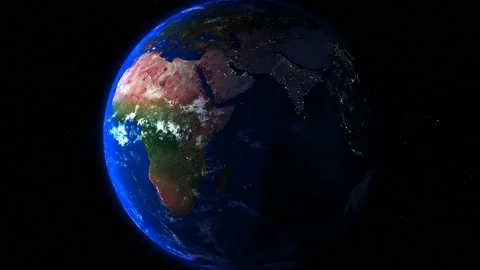 Rotated realistic 3d planet earth half d... | Stock Video | Pond5