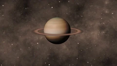 Rotated viewing zoom in 3d Saturn ring r... | Stock Video | Pond5
