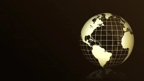 Rotating 3d Globe with a grid over dark ... | Stock Video | Pond5