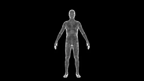 Rotating 3d Human figure formed by evolv... | Stock Video | Pond5