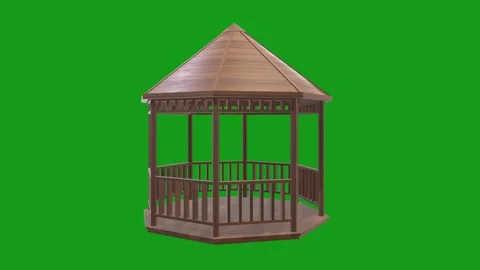 Rotating 3d hut motion graphics with gre... | Stock Video | Pond5