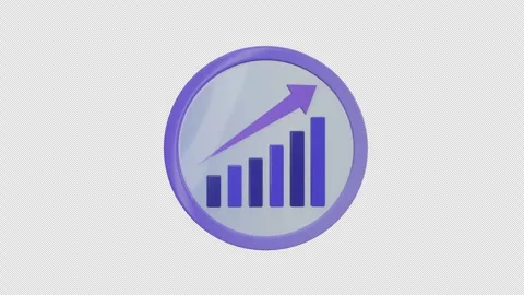 Rotating 3D Logo with Bar Chart and Arro... | Stock Video | Pond5