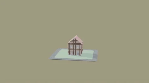 Rotating 3D modern house isolated on a p... | Stock Video | Pond5