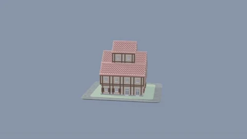 Rotating 3D modern house isolated on a l... | Stock Video | Pond5