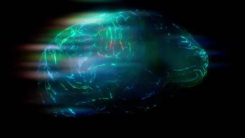 rotating animation of digital brain acti... | Stock Video | Pond5