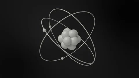 Rotating atom animation, rendered in whi... | Stock Video | Pond5