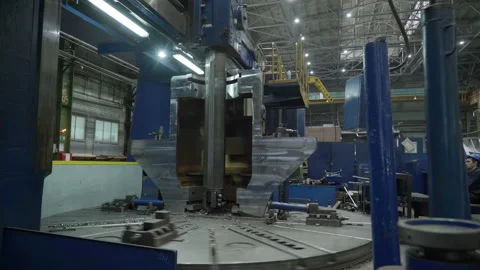 Rotating Automated Lathe Handling Metal ... | Stock Video | Pond5