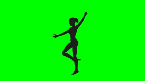 Rotating ballerina silhouette on a green... | Stock Video | Pond5
